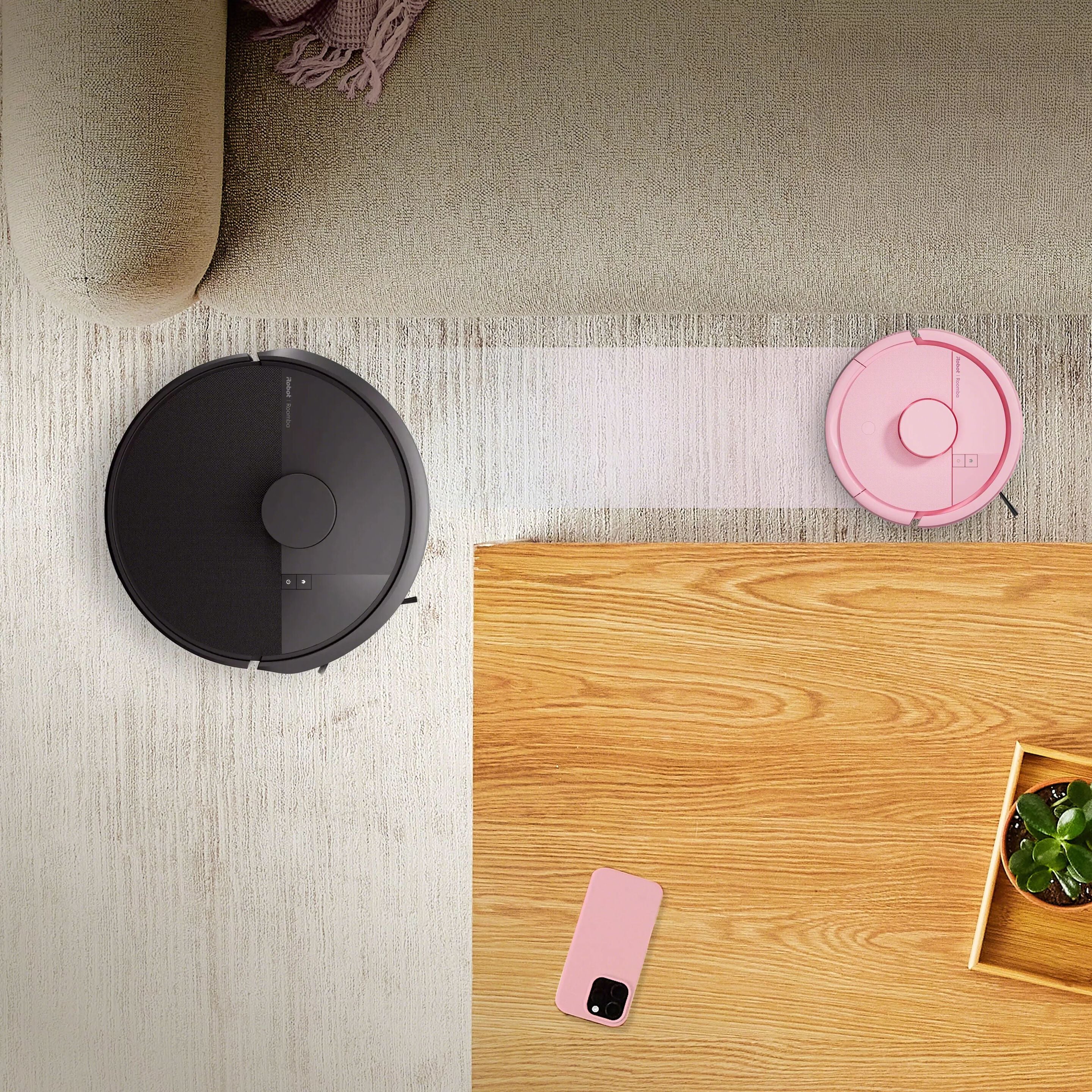 Roomba® Mini robotstofzuiger en dweilrobot + AutoEmpty™ Dock - Roze